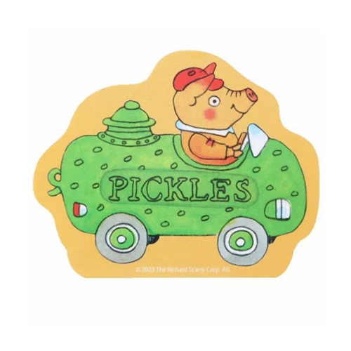 Richard Scarry Sticker · Pig in Pickle Car | Acorn Toy Shop