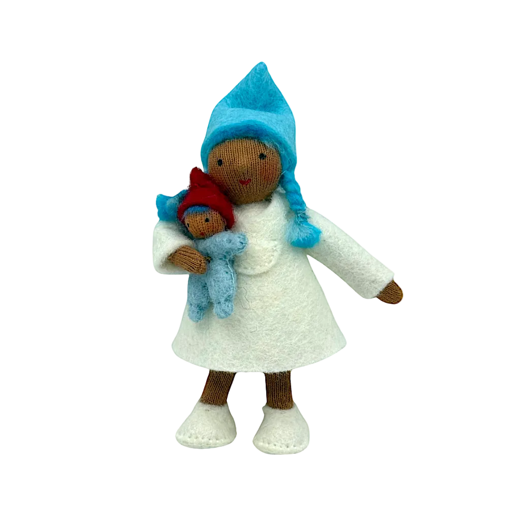 Winter Gnome Sister with Doll · Brown | Acorn Toy Shop